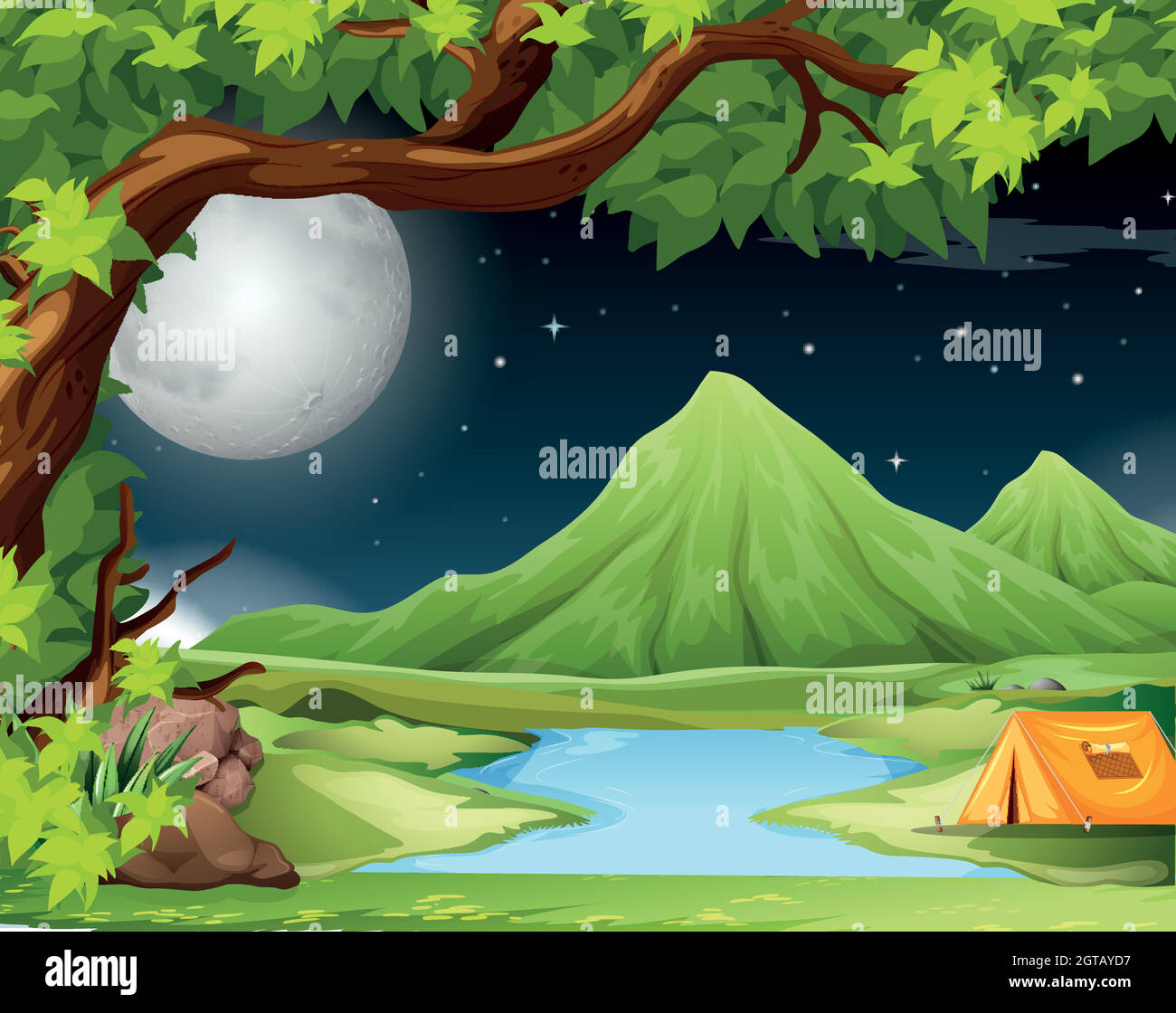 Nature scene with tent Stock Vector Image & Art - Alamy
