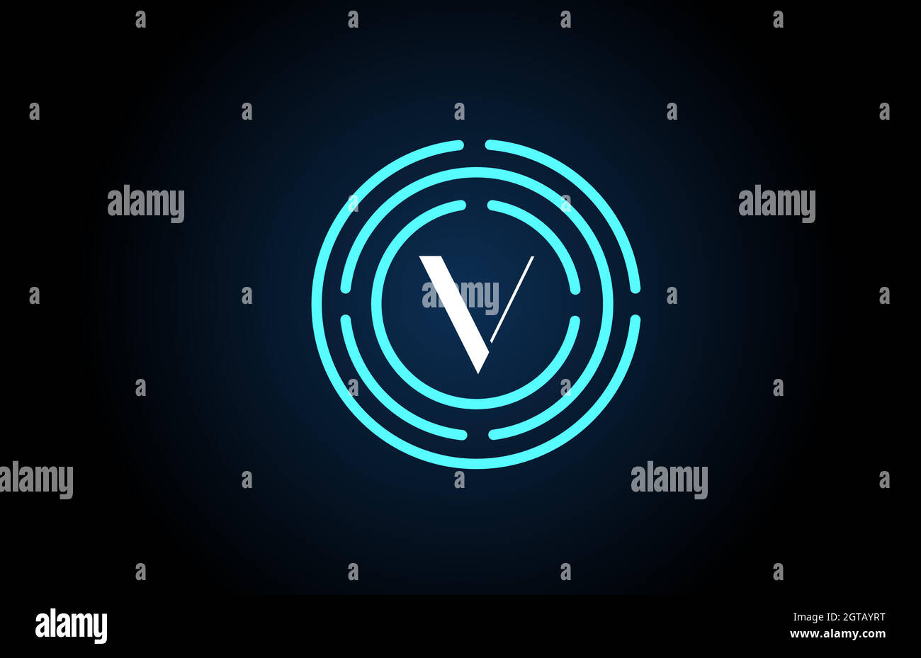 V white letter icon design with blue circles. Alphabet logo design ...