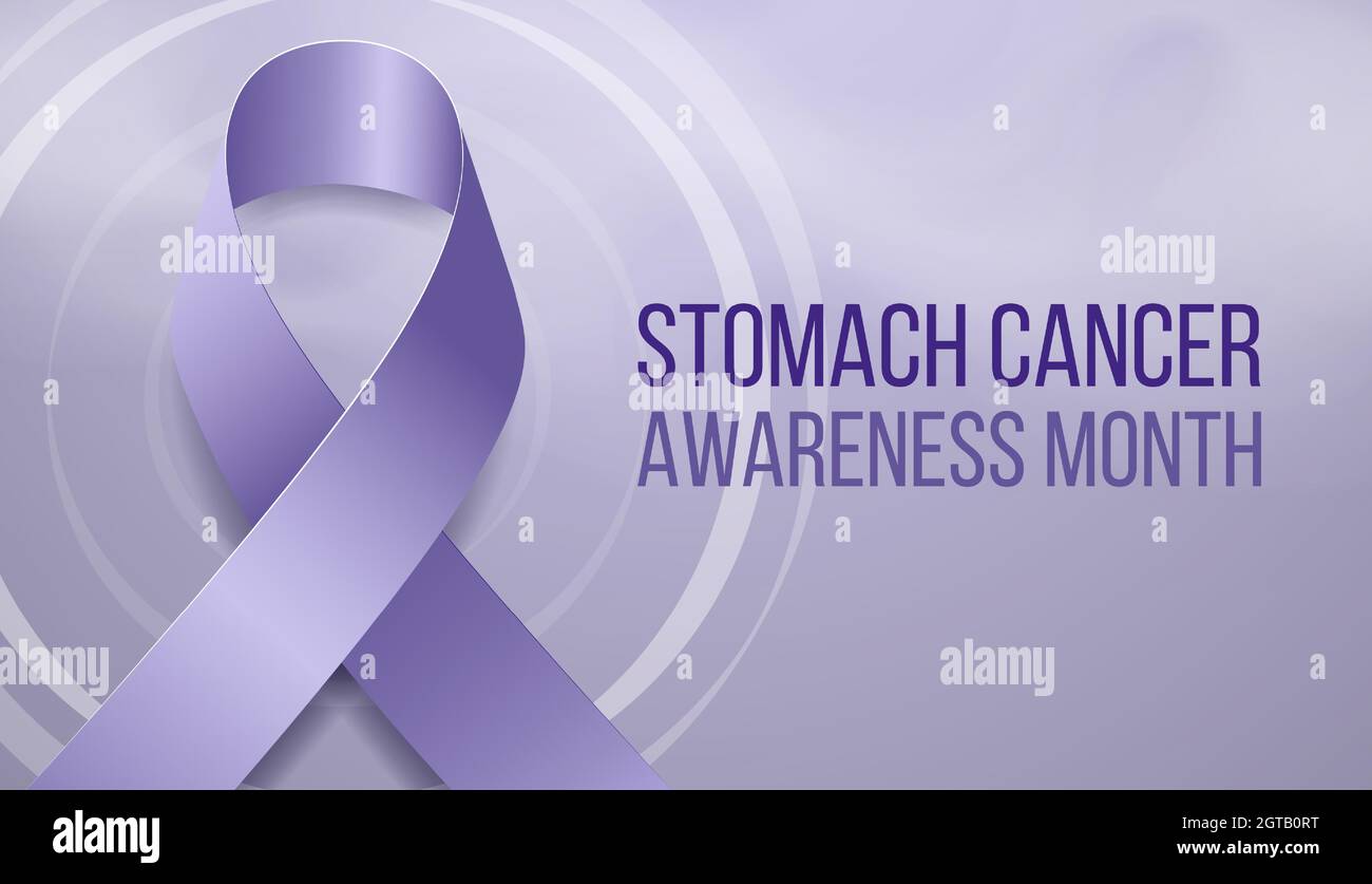 Stomach Cancer Awareness Month concept. Banner template with periwinkle ...
