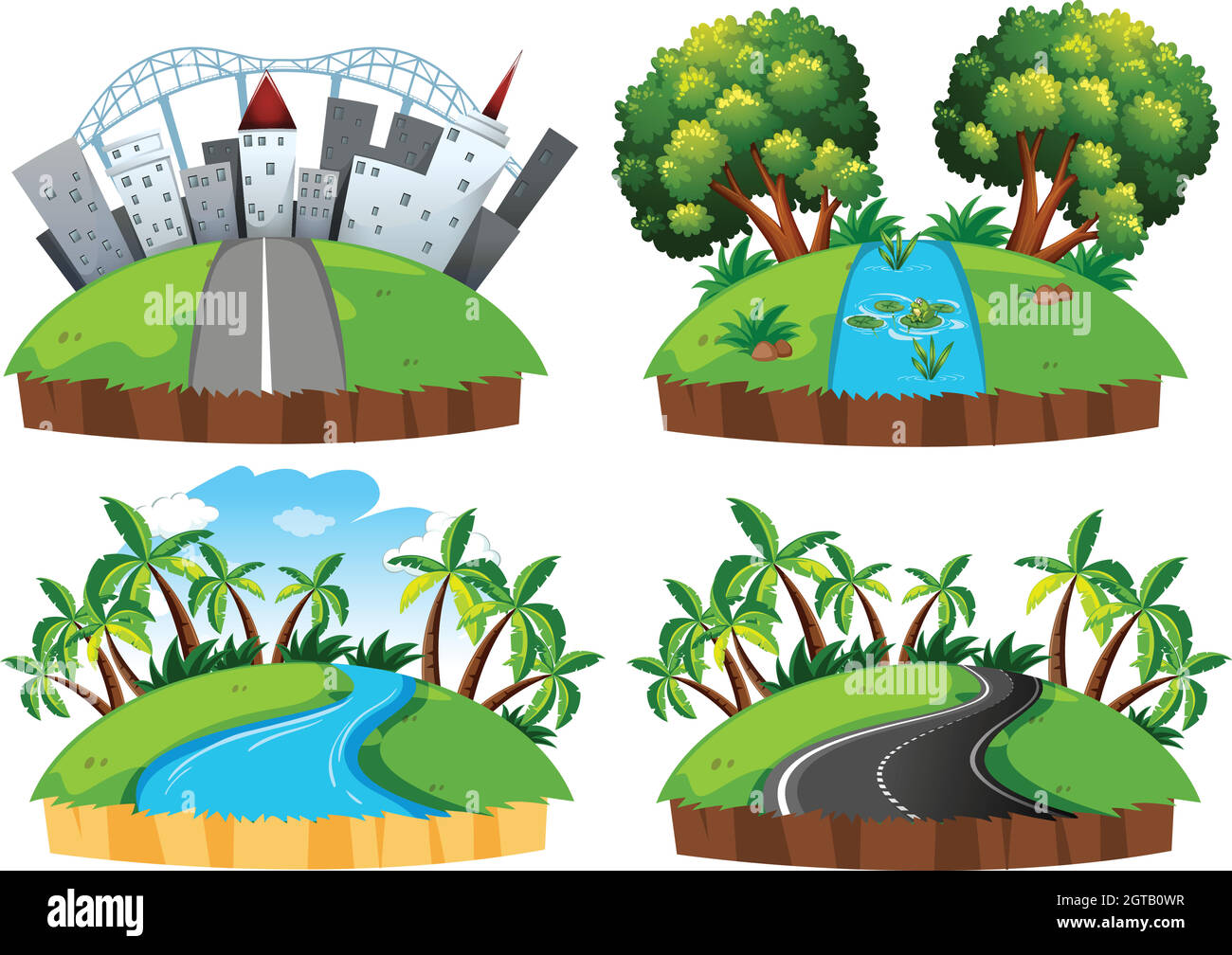 Isolated landscape island on white background Stock Vector Image & Art ...