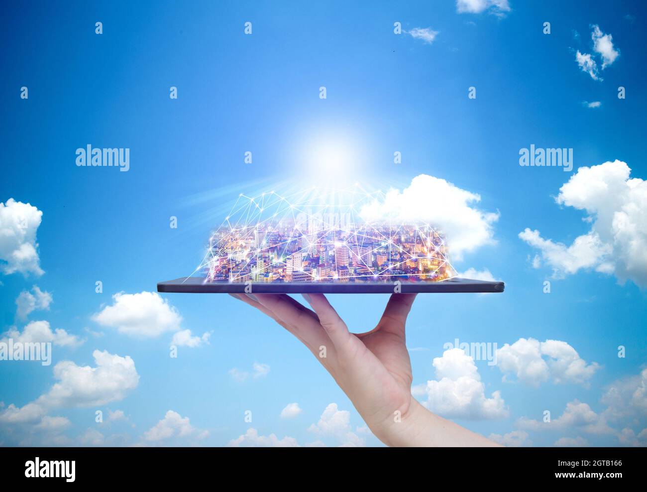 Tablet Communication Technology In The Hand Stock Photo - Alamy
