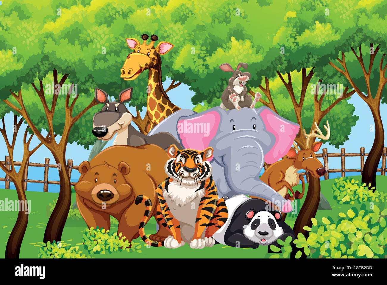 Drawing cute animals in Stock Vector Images - Alamy