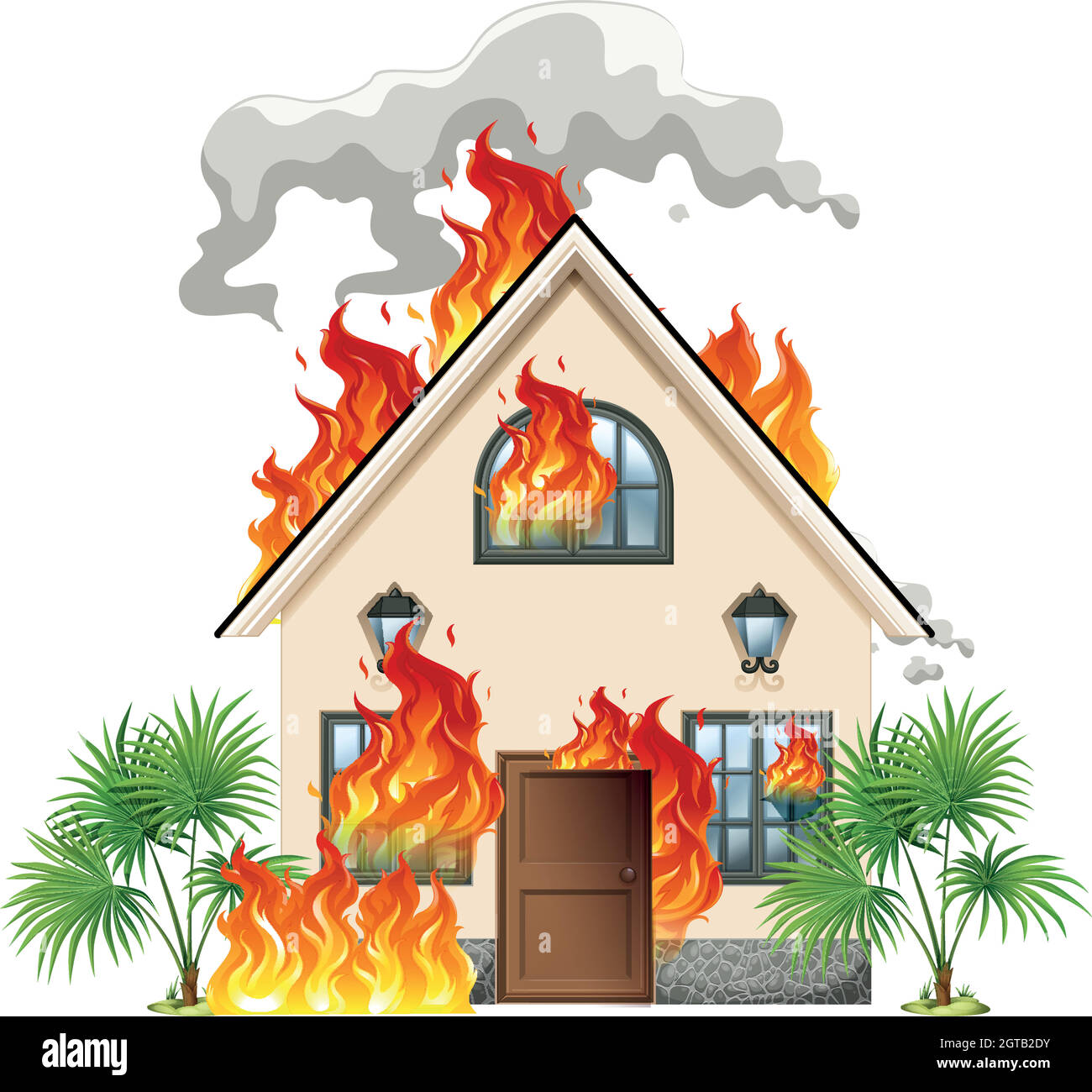 Roof on fire Stock Vector Images - Alamy