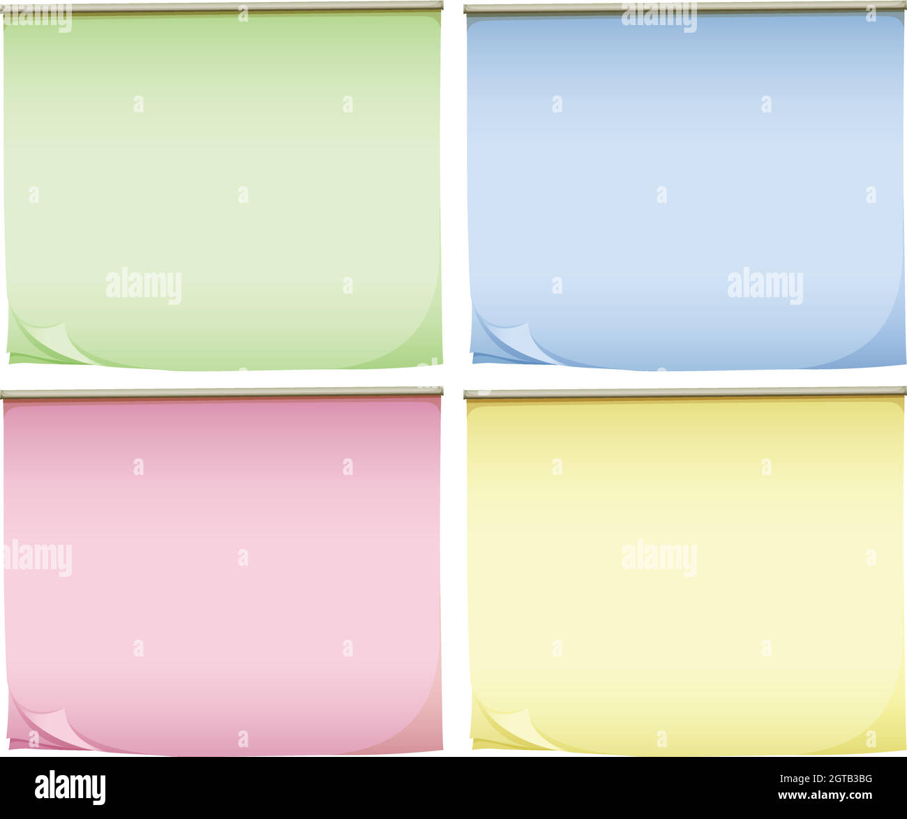 Four pads of colourful papers Stock Vector Image & Art - Alamy