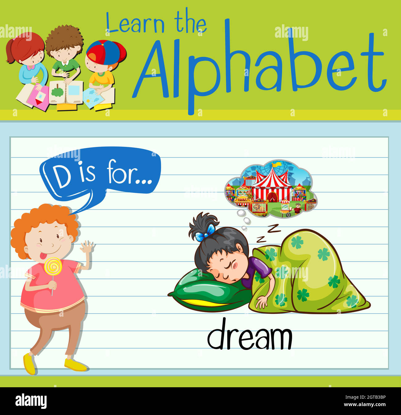 Flashcard letter D is for dream Stock Vector Image & Art - Alamy