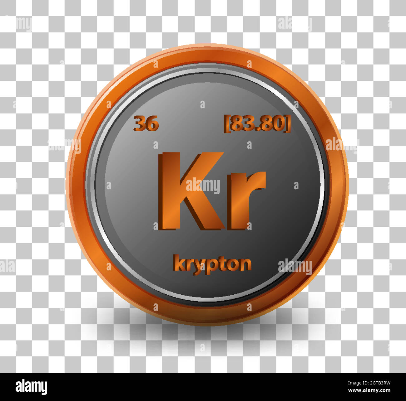 Krypton chemical element. Chemical symbol with atomic number and atomic ...