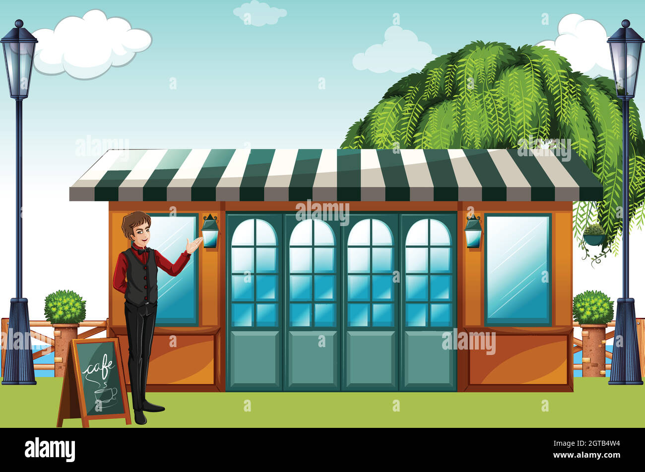 Man restaurant park Stock Vector Images - Alamy
