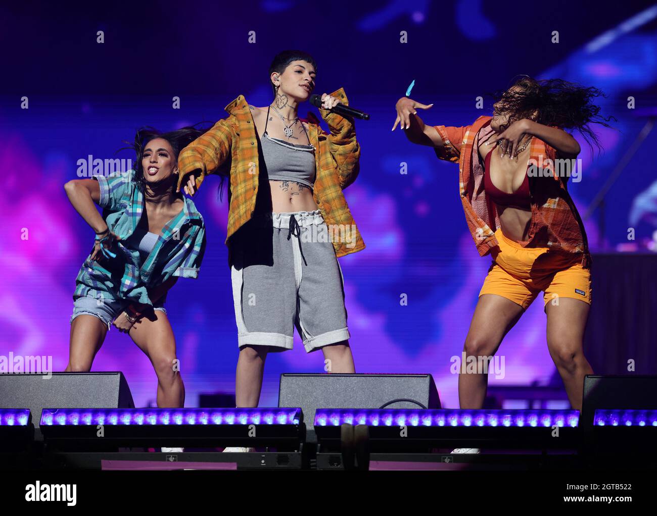 MIAMI, FL - OCTOBER 1: Cazzu performs during Uforia Mix Live 2021 at ...