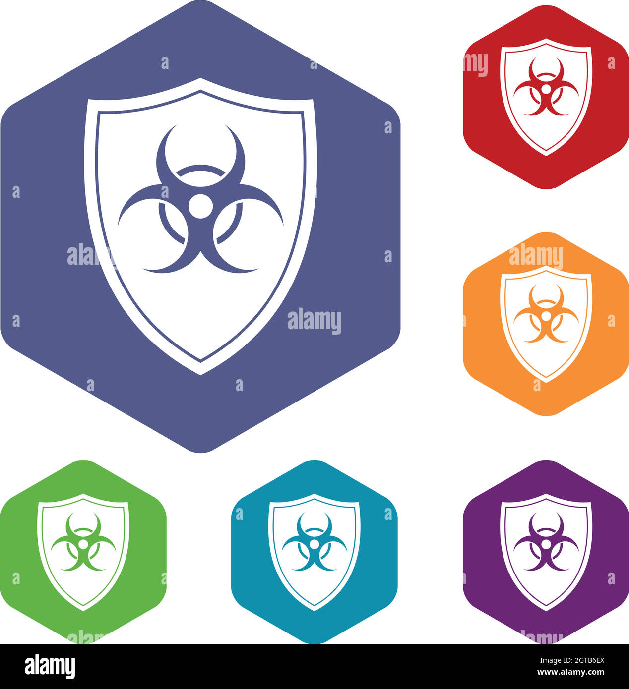 Shield with a biohazard sign icons set Stock Vector Image & Art - Alamy