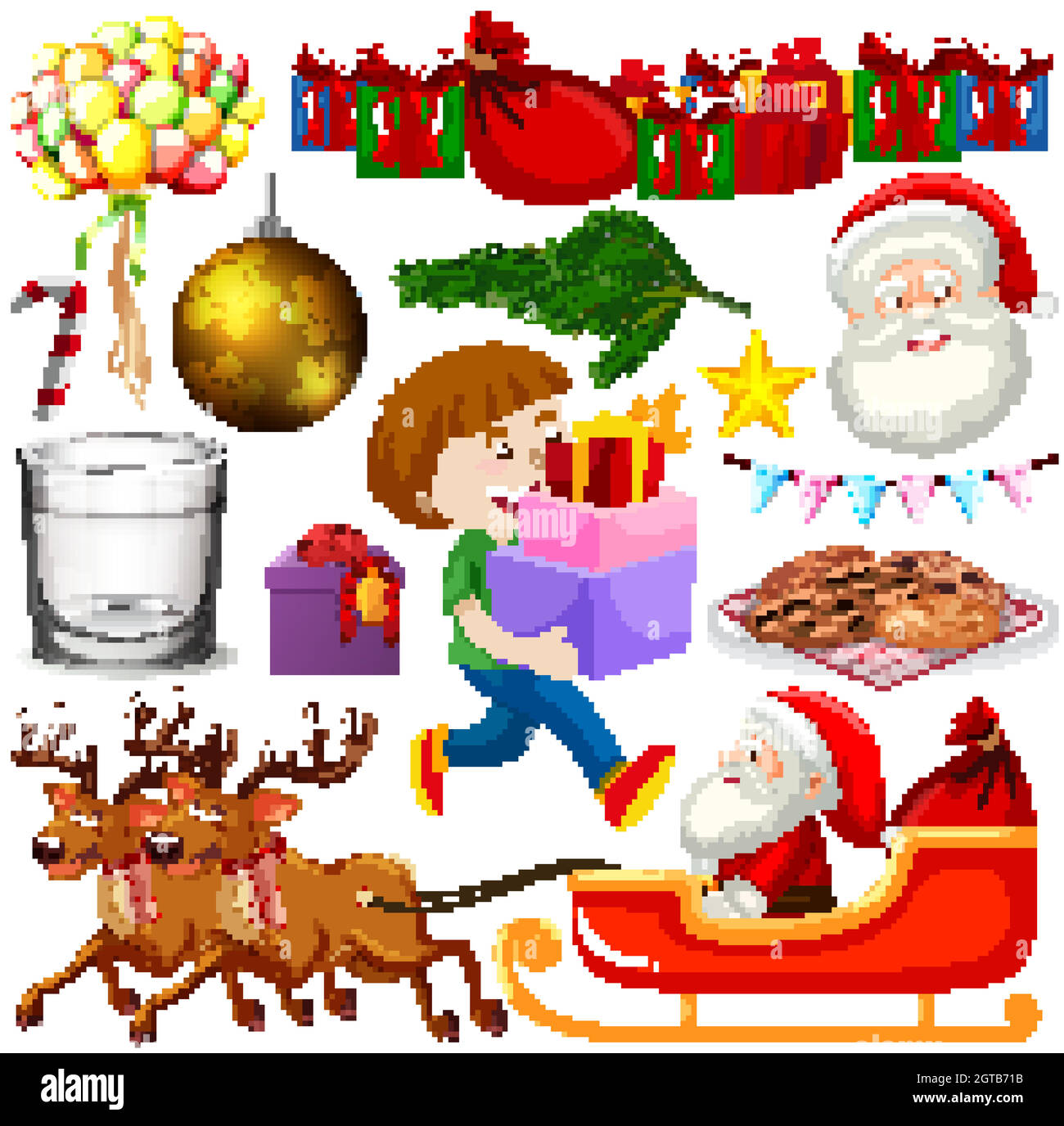 Set of isolated objects of christmas theme Stock Vector Image & Art - Alamy
