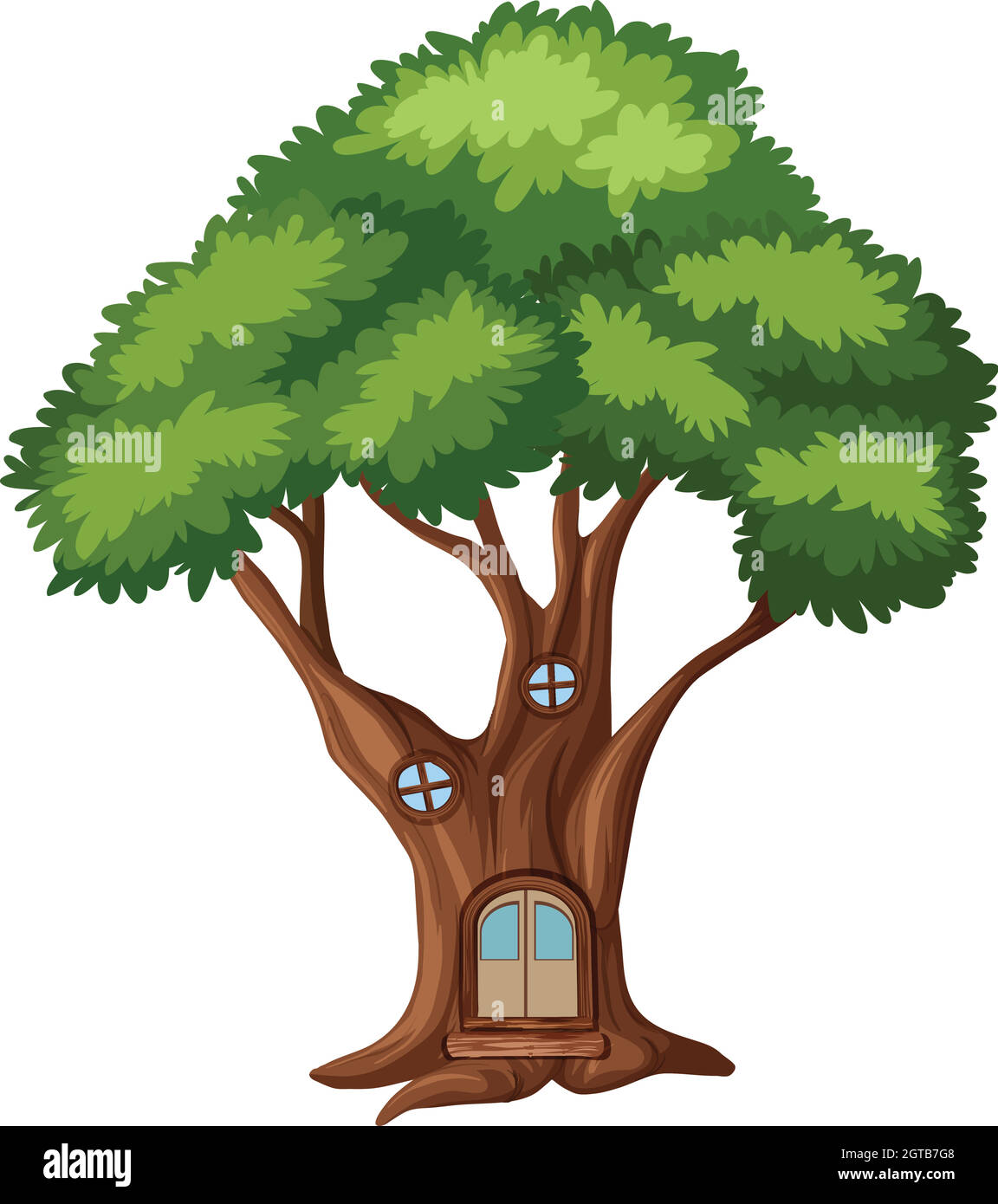 A tree house on white background Stock Vector Image & Art - Alamy