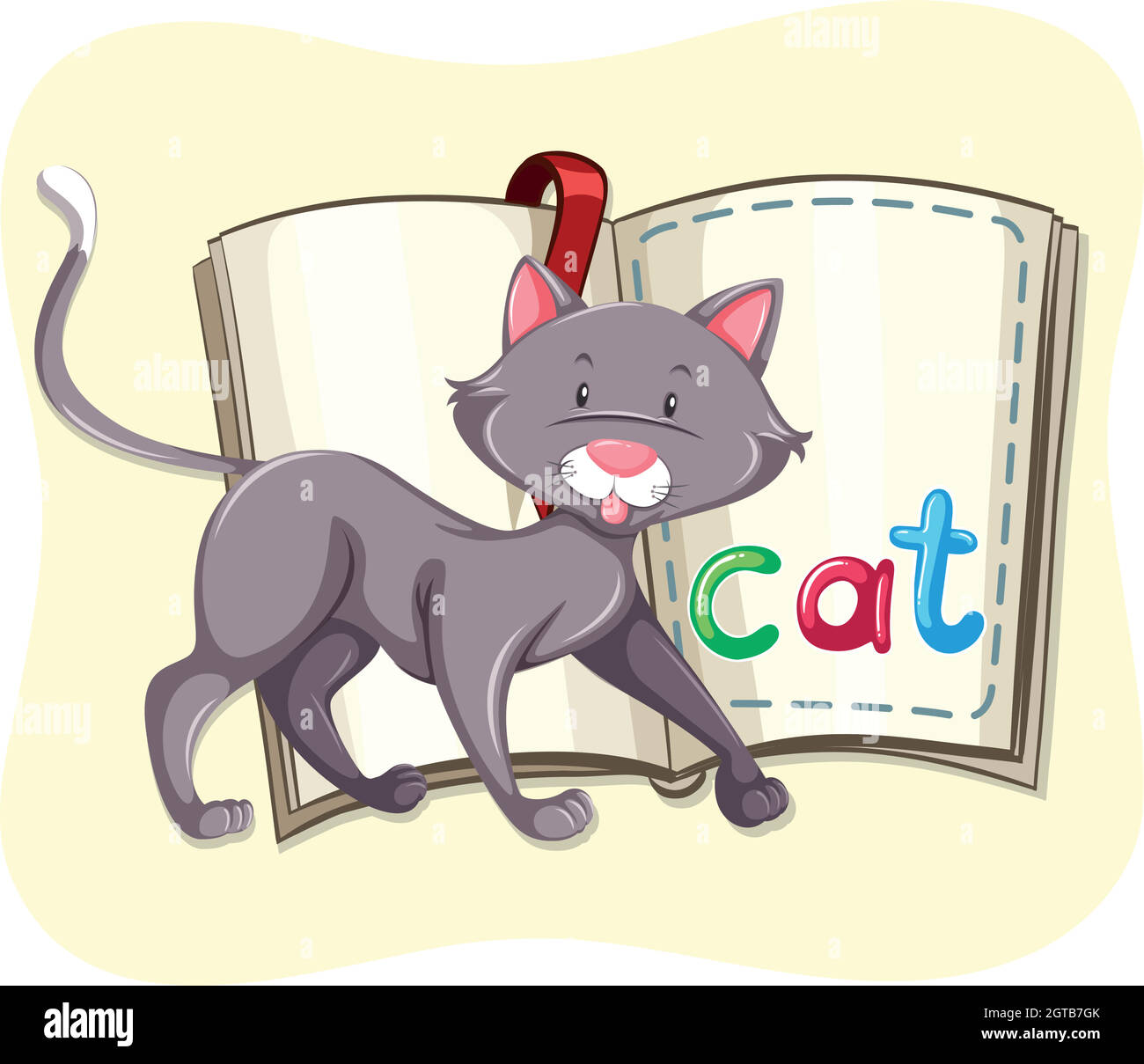 Book and cat Stock Vector Images - Alamy