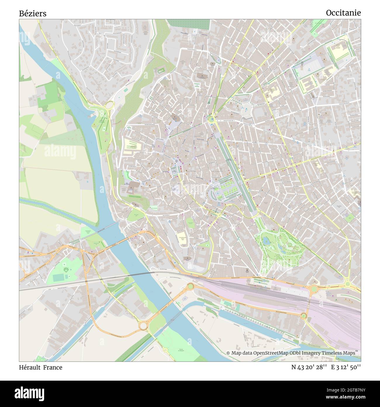 Beziers map Cut Out Stock Images & Pictures - Alamy