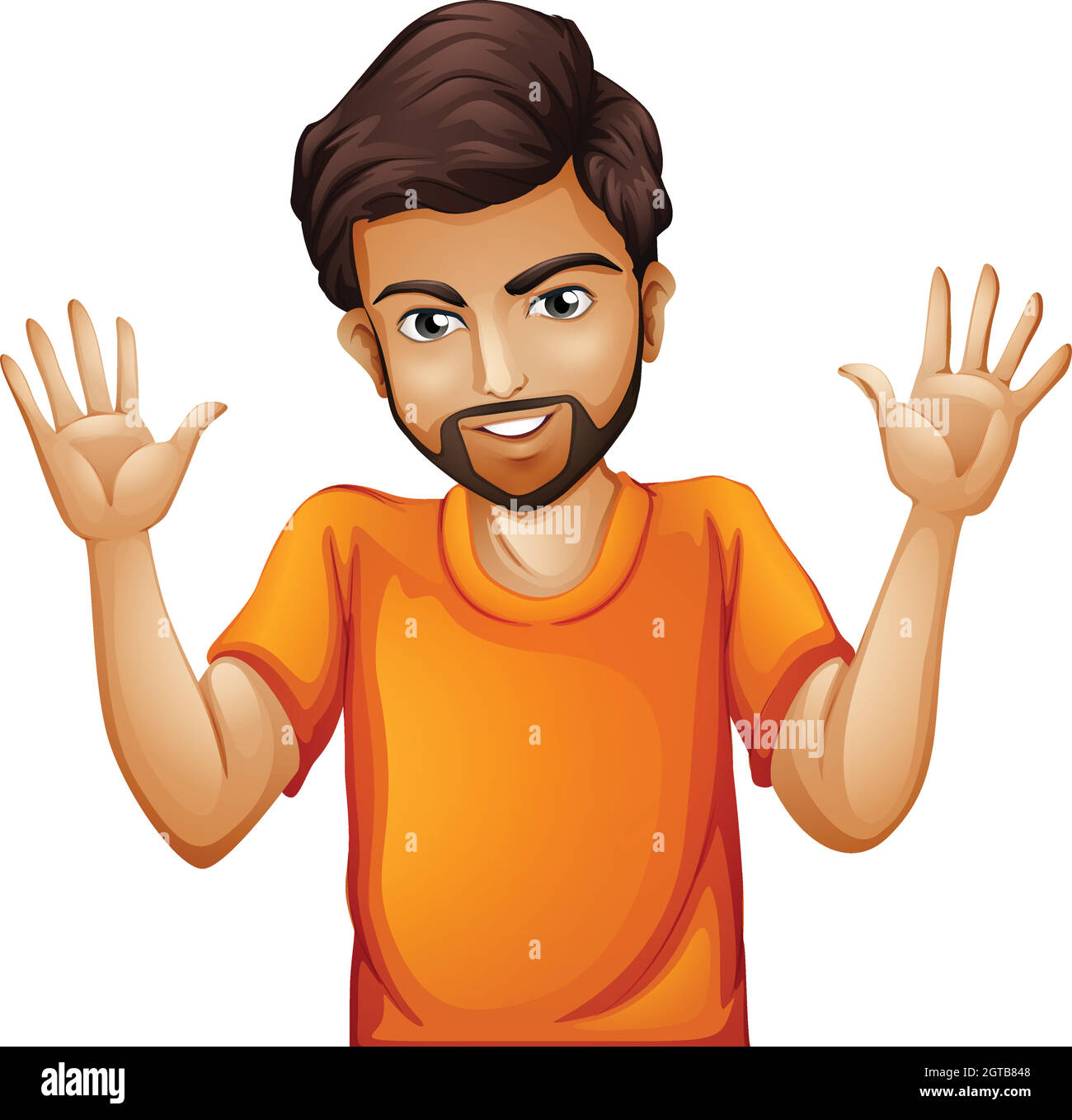 Boy wearing orange t shirt Stock Vector Images - Alamy