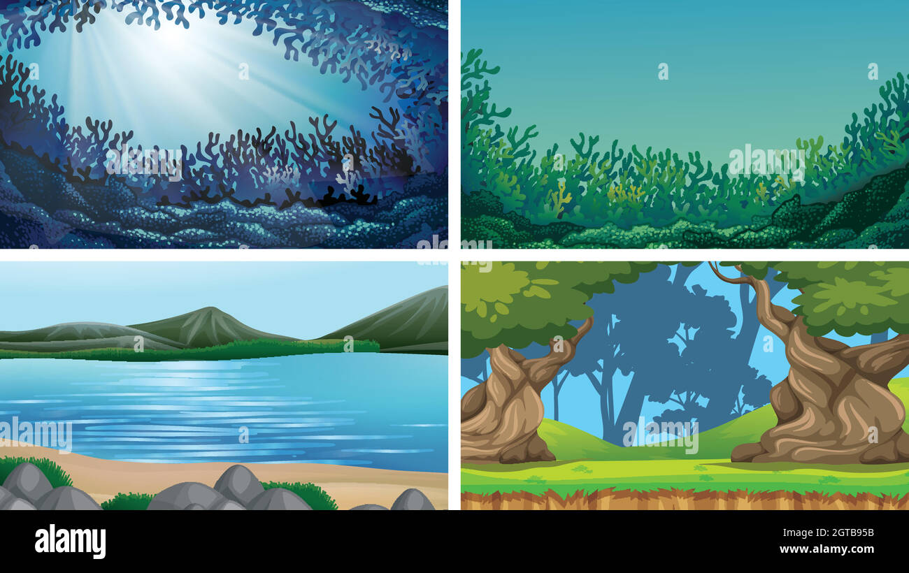 Set of scenes in nature setting Stock Vector Image & Art - Alamy