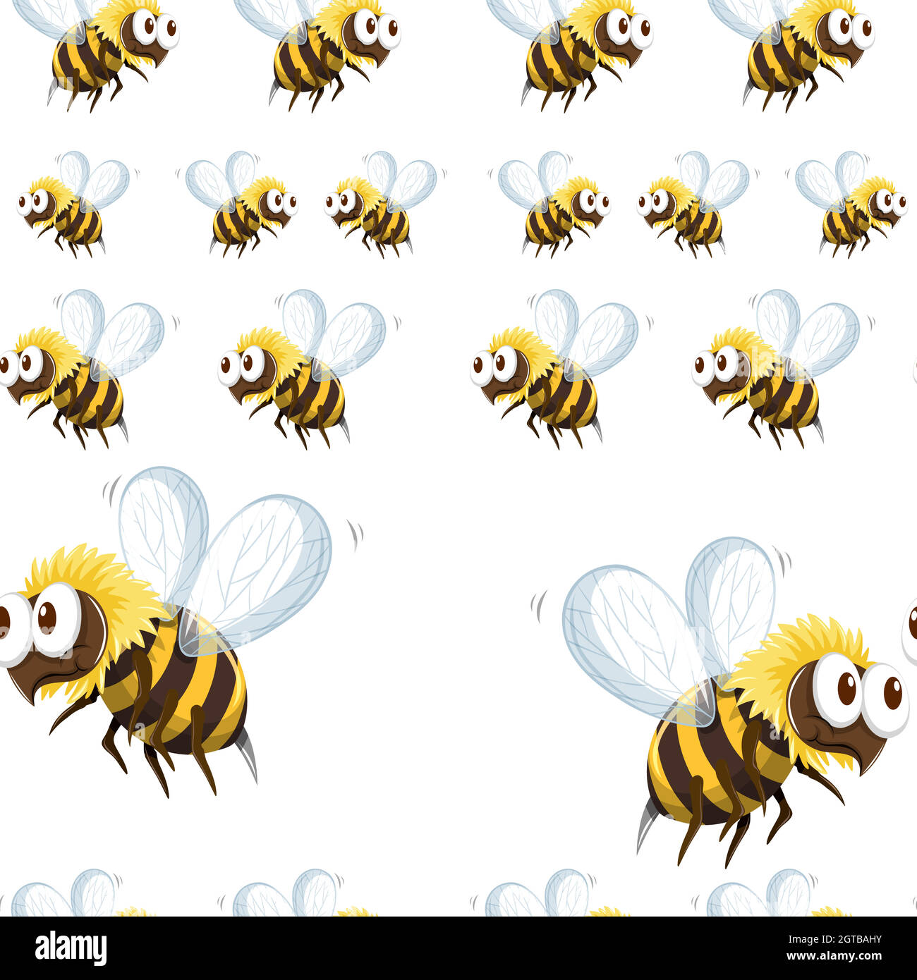 Seamless background with bee flying Stock Vector Image & Art - Alamy