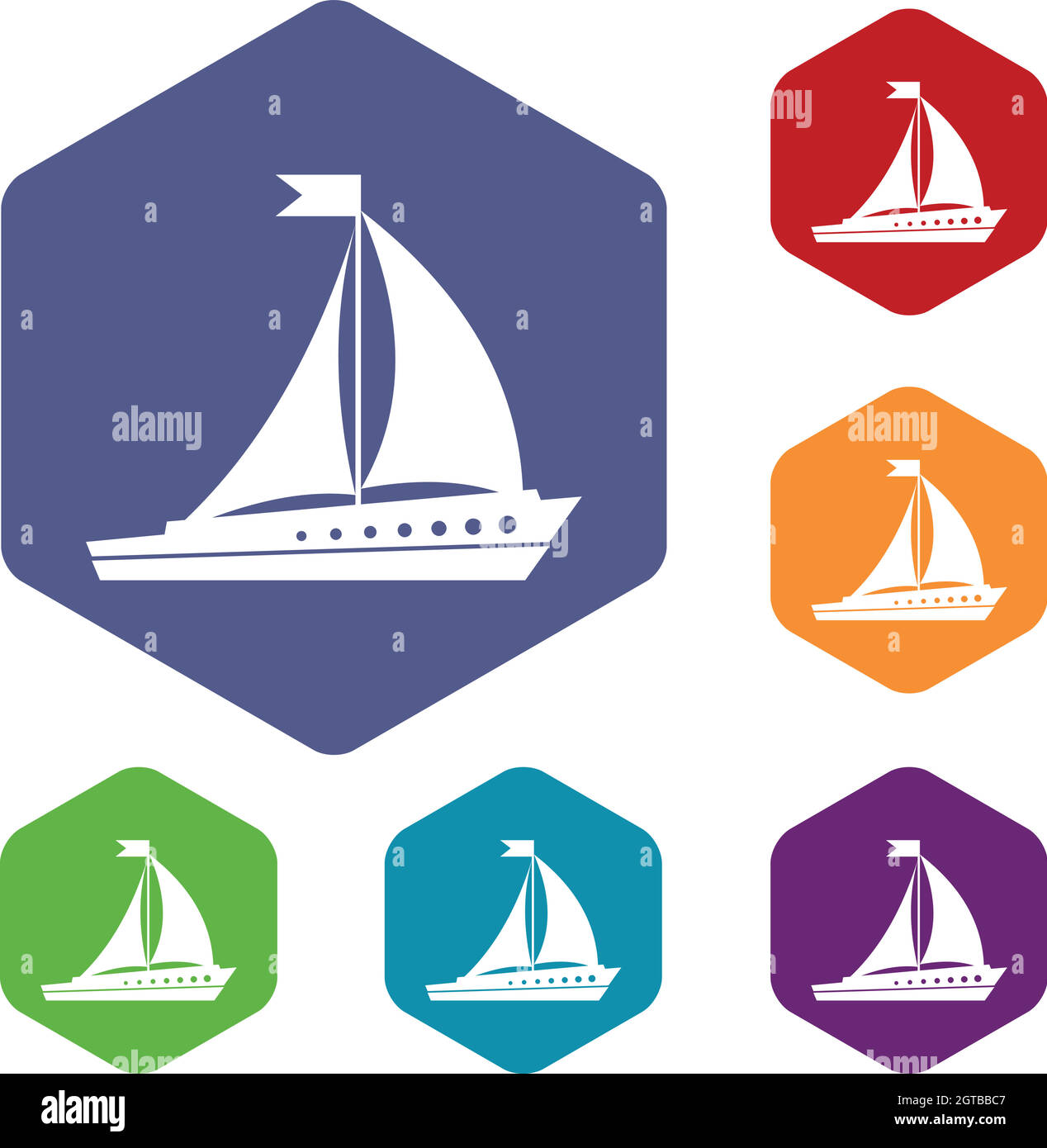 Sailing ship icons set Stock Vector Image & Art - Alamy