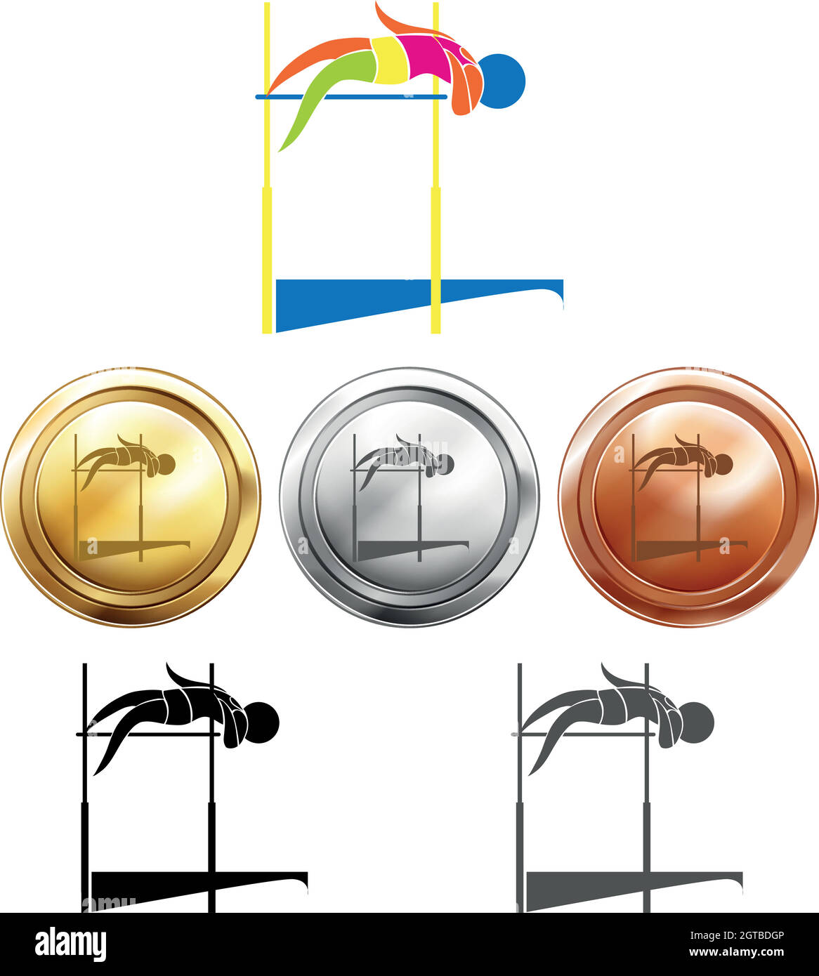Different medals for high jump Stock Vector Image & Art - Alamy