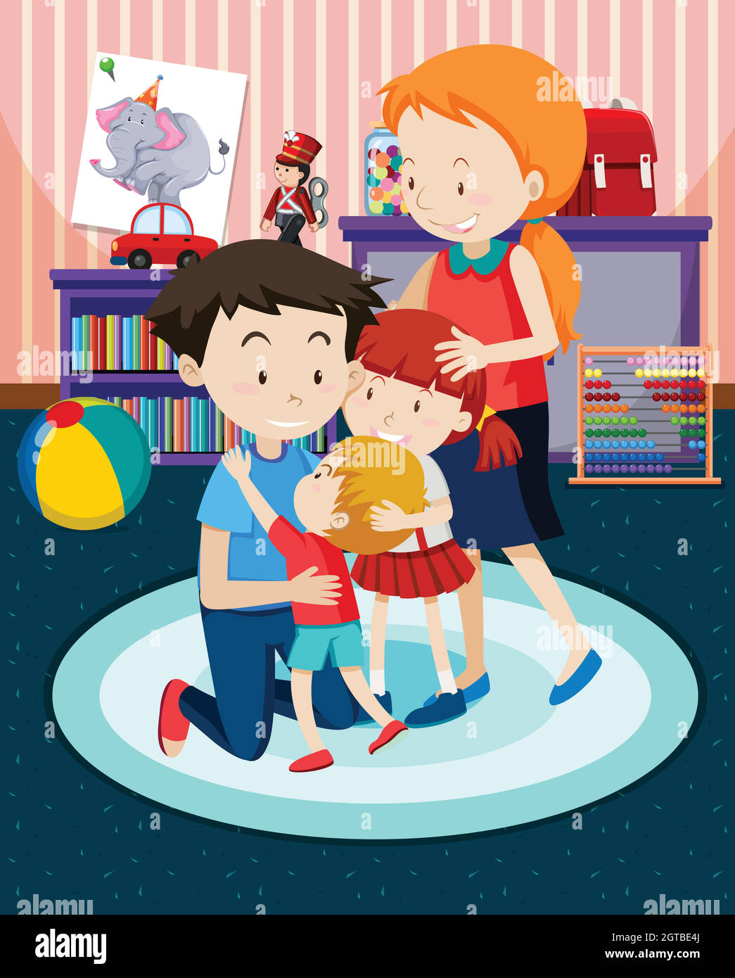 Parents with kids at home Stock Vector Images - Alamy