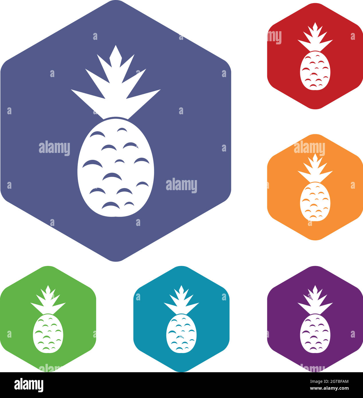 Pineapple icons set Stock Vector Image & Art - Alamy