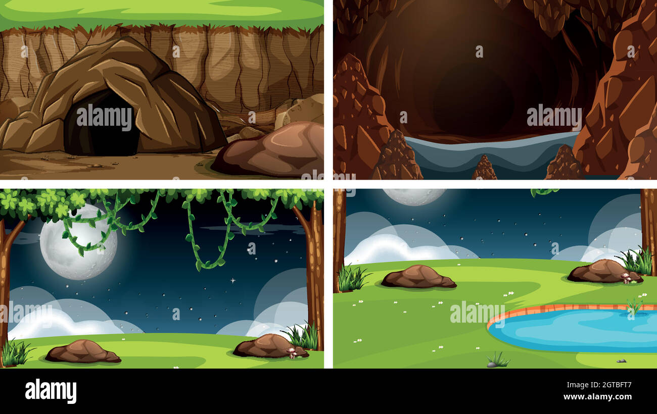 Set of scenes in nature setting Stock Vector Image & Art - Alamy