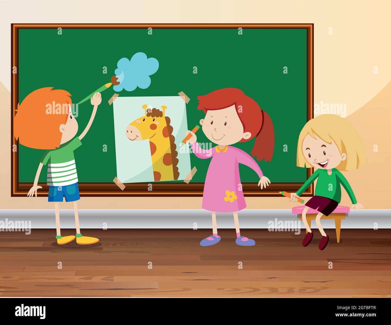 Painting by art students Stock Vector Images - Alamy