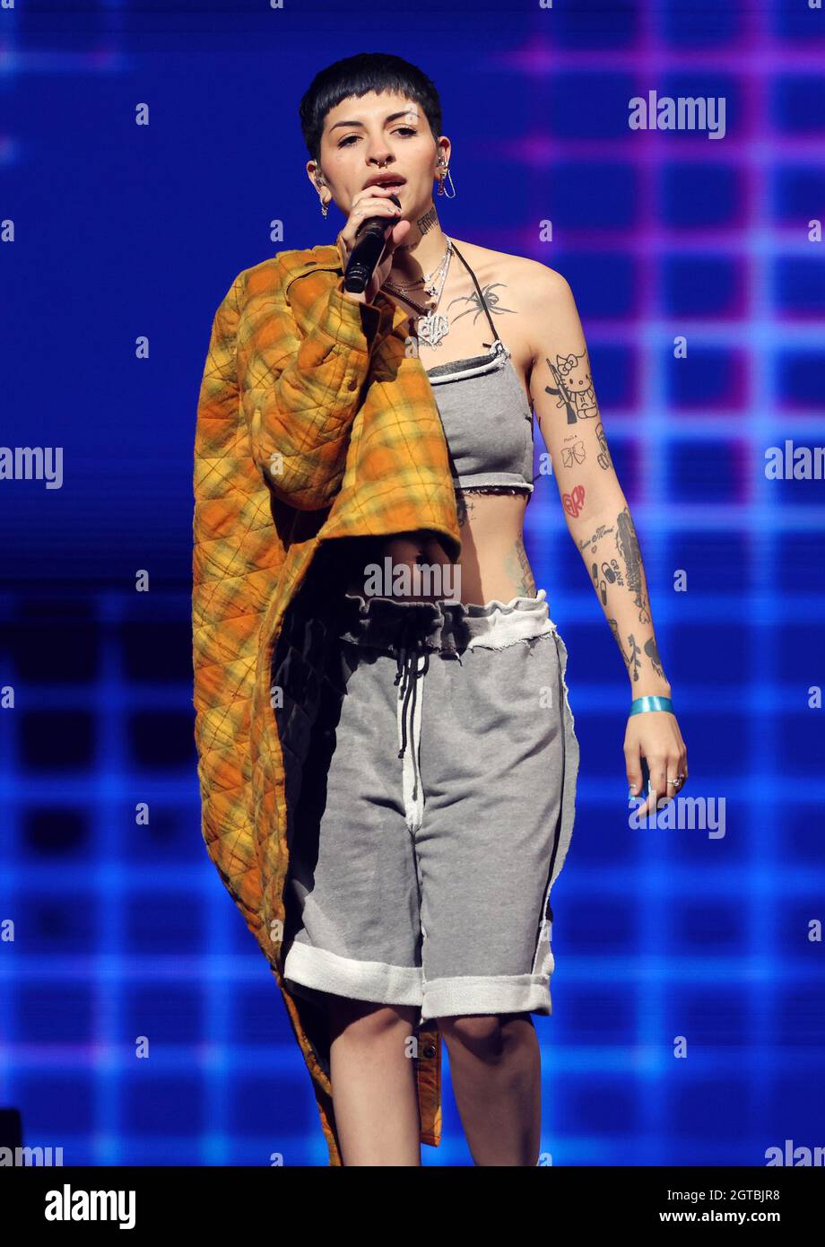 MIAMI, FL - OCTOBER 1: Cazzu performs during Uforia Mix Live 2021 at ...