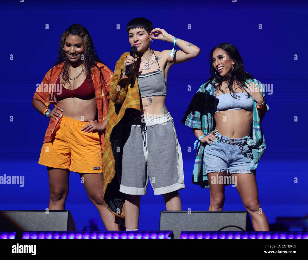 MIAMI, FL - OCTOBER 1: Cazzu performs during Uforia Mix Live 2021 at FTX Arena on October 1 ...