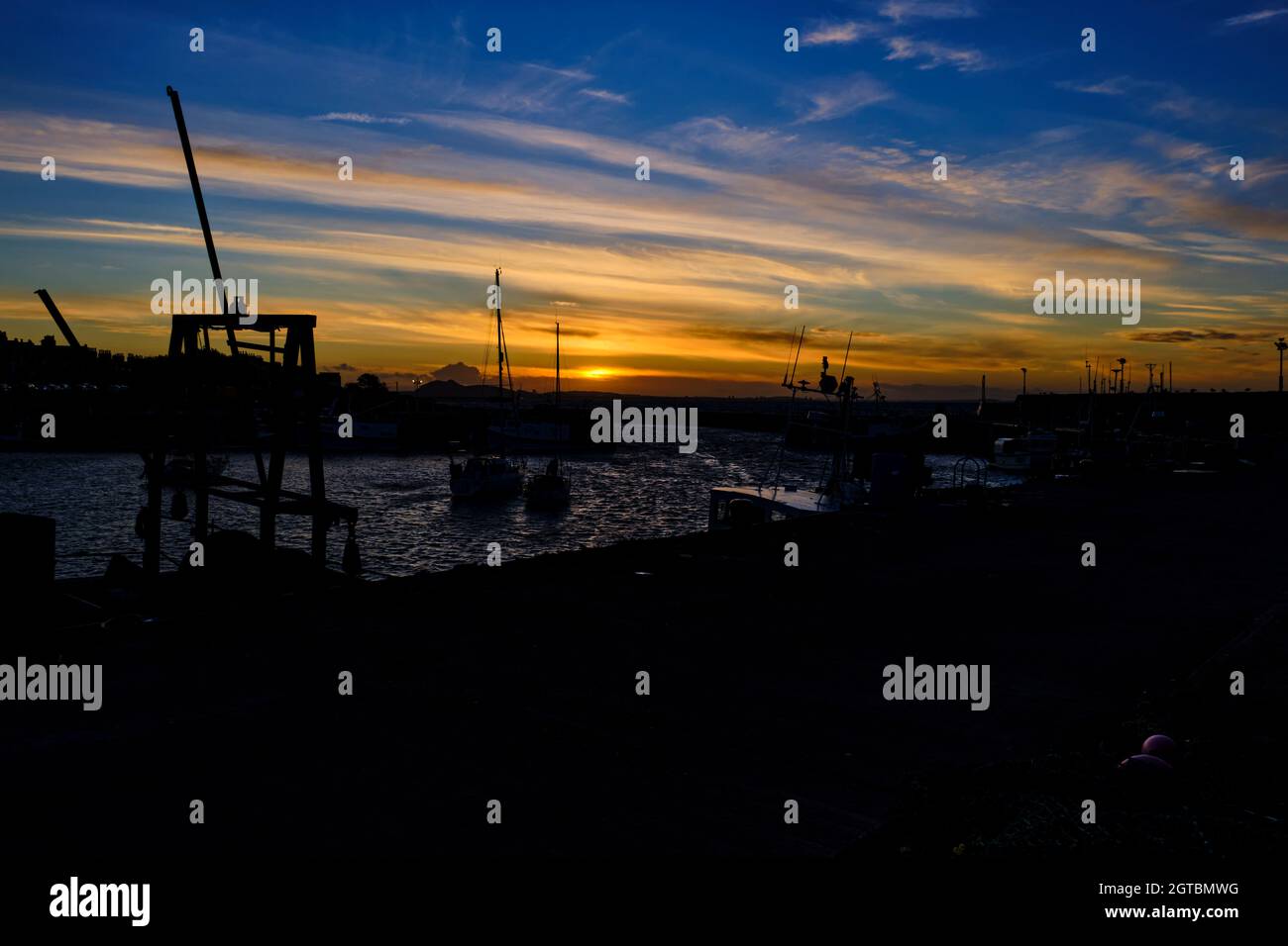 Port Seton at sunset Stock Photo - Alamy