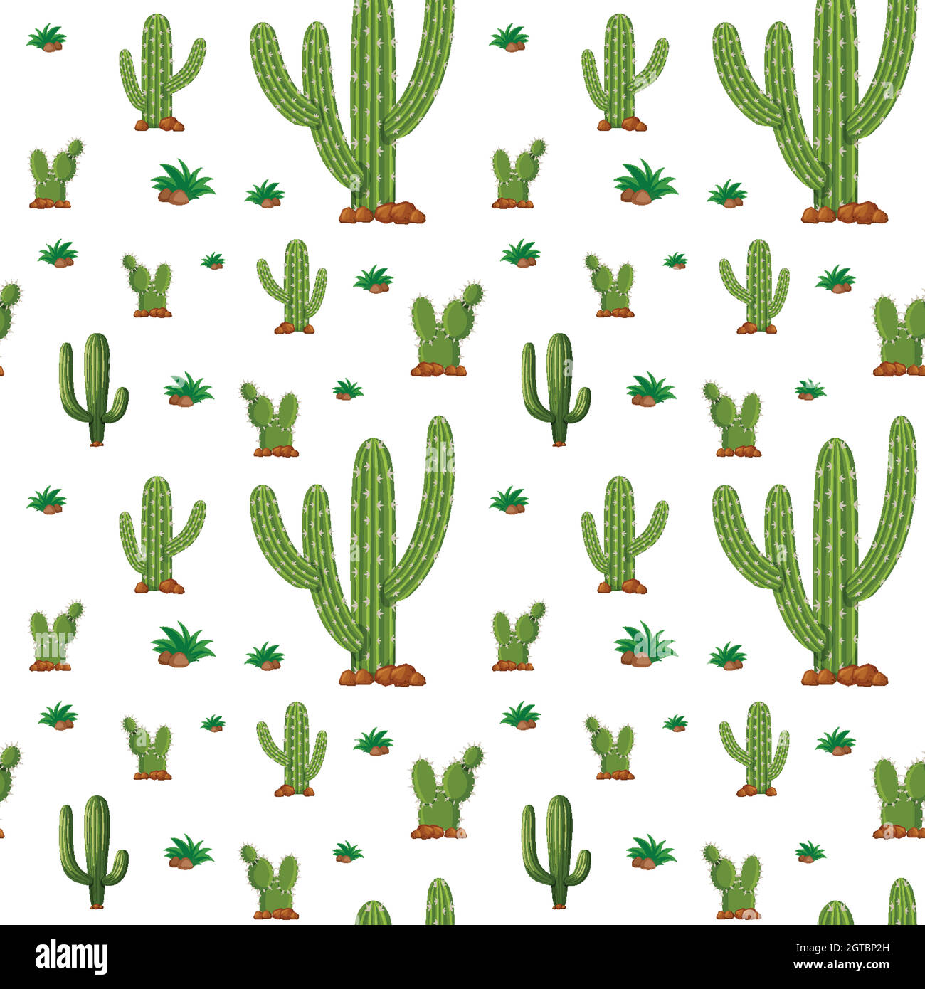 Seamless background design with cactus plants Stock Vector Image & Art ...