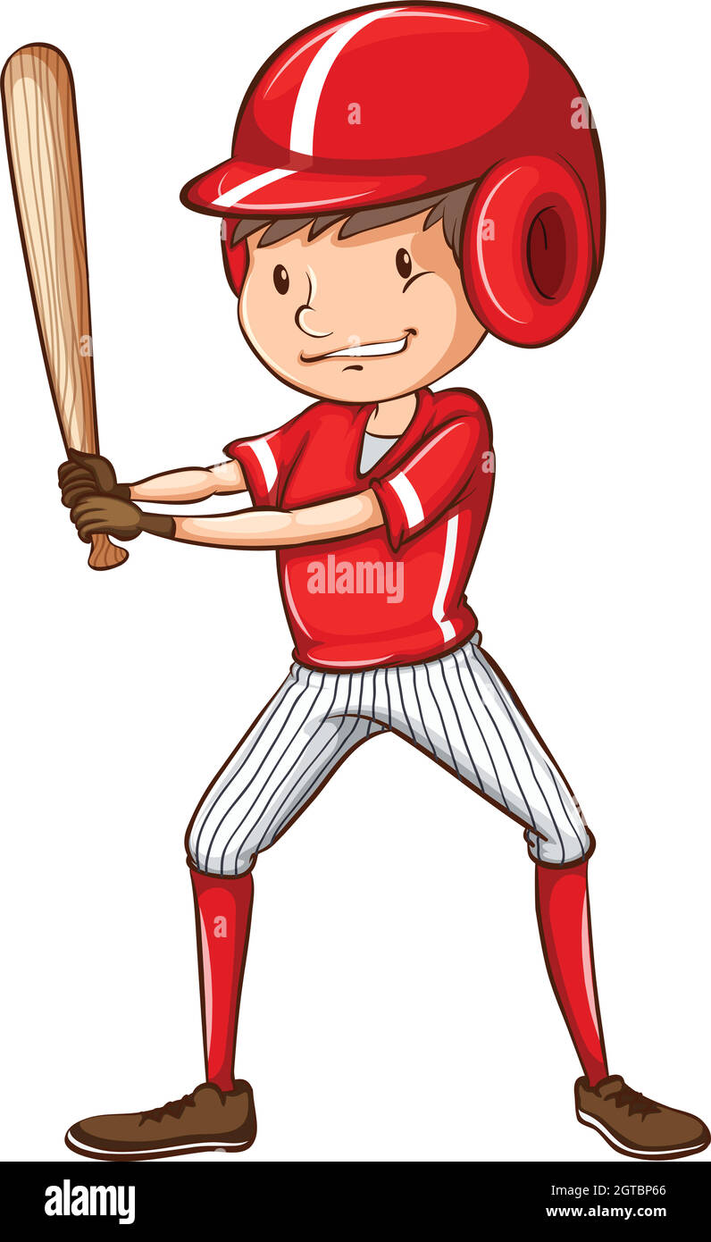 Boy holding a baseball bat Stock Vector Images - Alamy