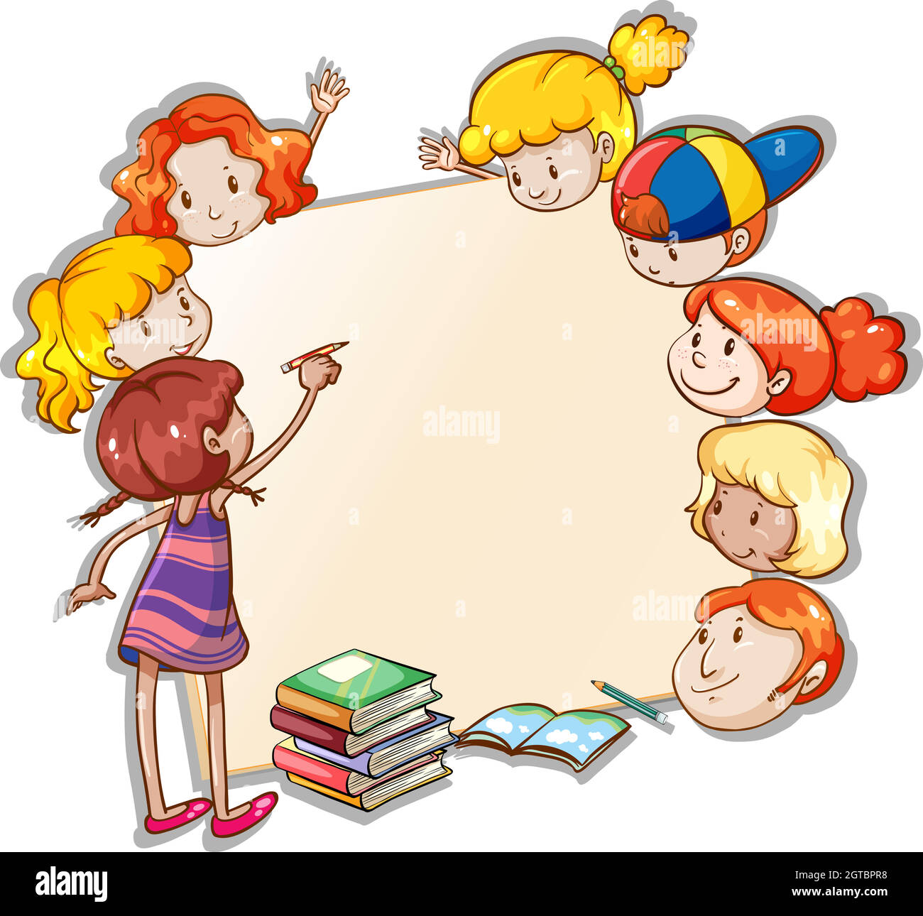 Boy writing message Stock Vector Images - Alamy