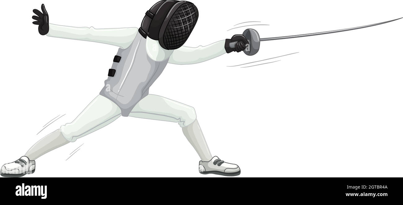Athlete in uniform doing fencing Stock Vector Image & Art - Alamy
