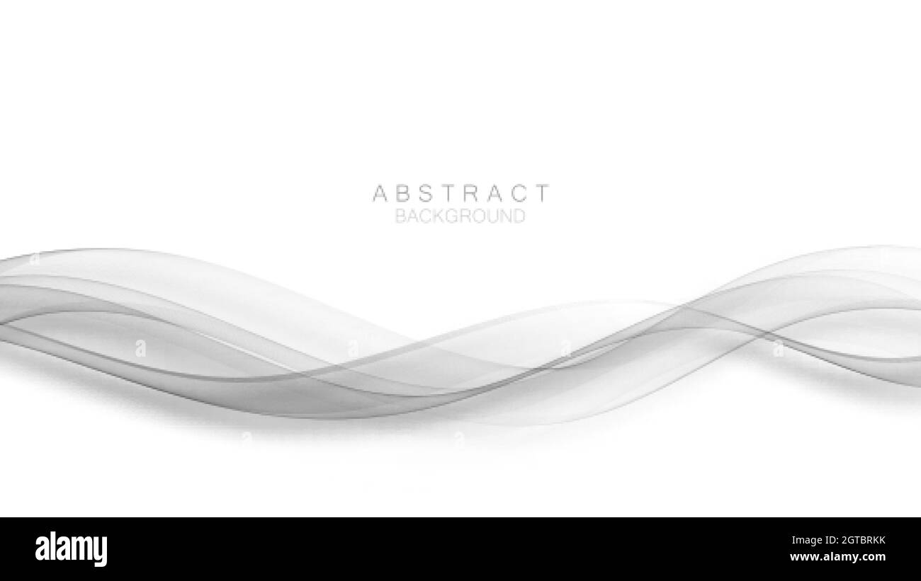 Abstract transparent flow of gray waves on a white background.Vector ...