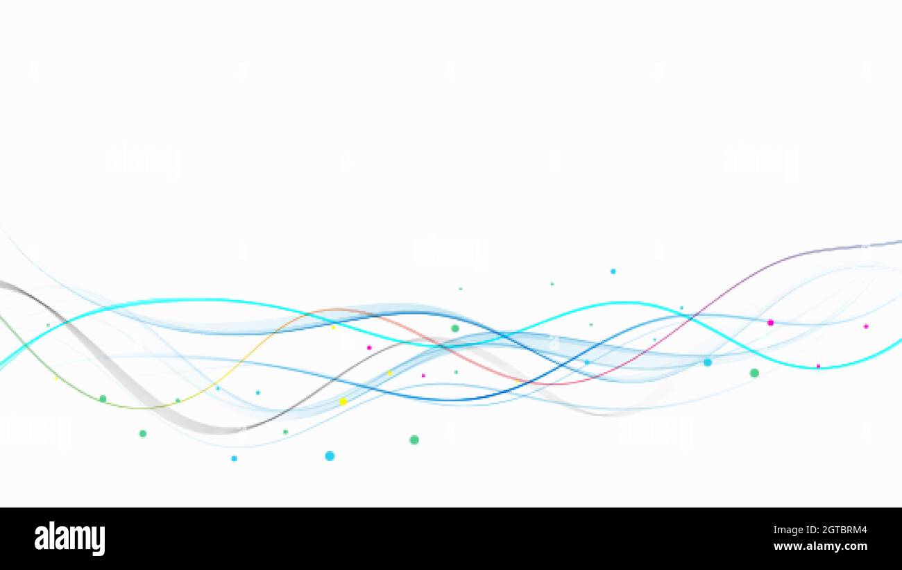 Abstract spectrum lines on a white background. Colorful shiny wave with ...