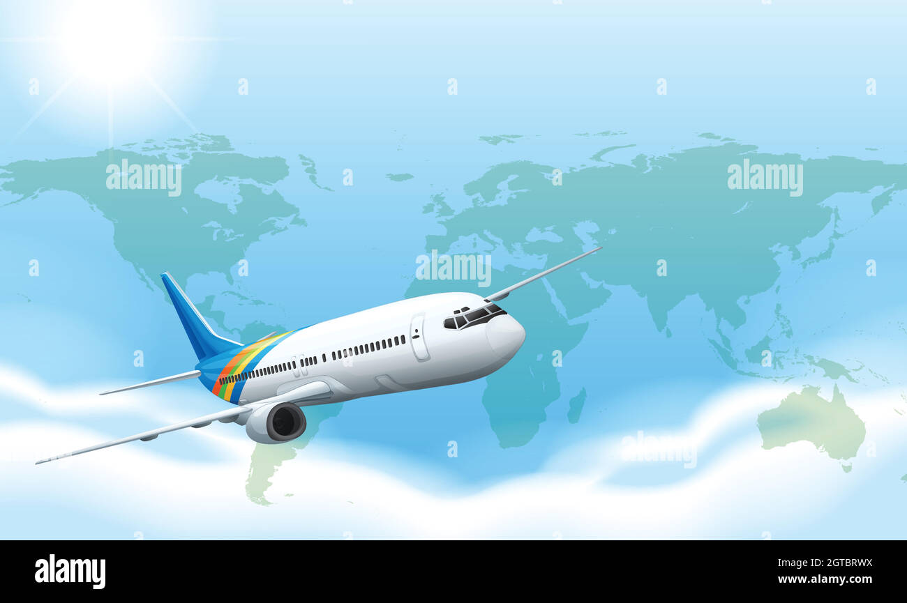 Airplane fly in blue Stock Vector Images - Alamy