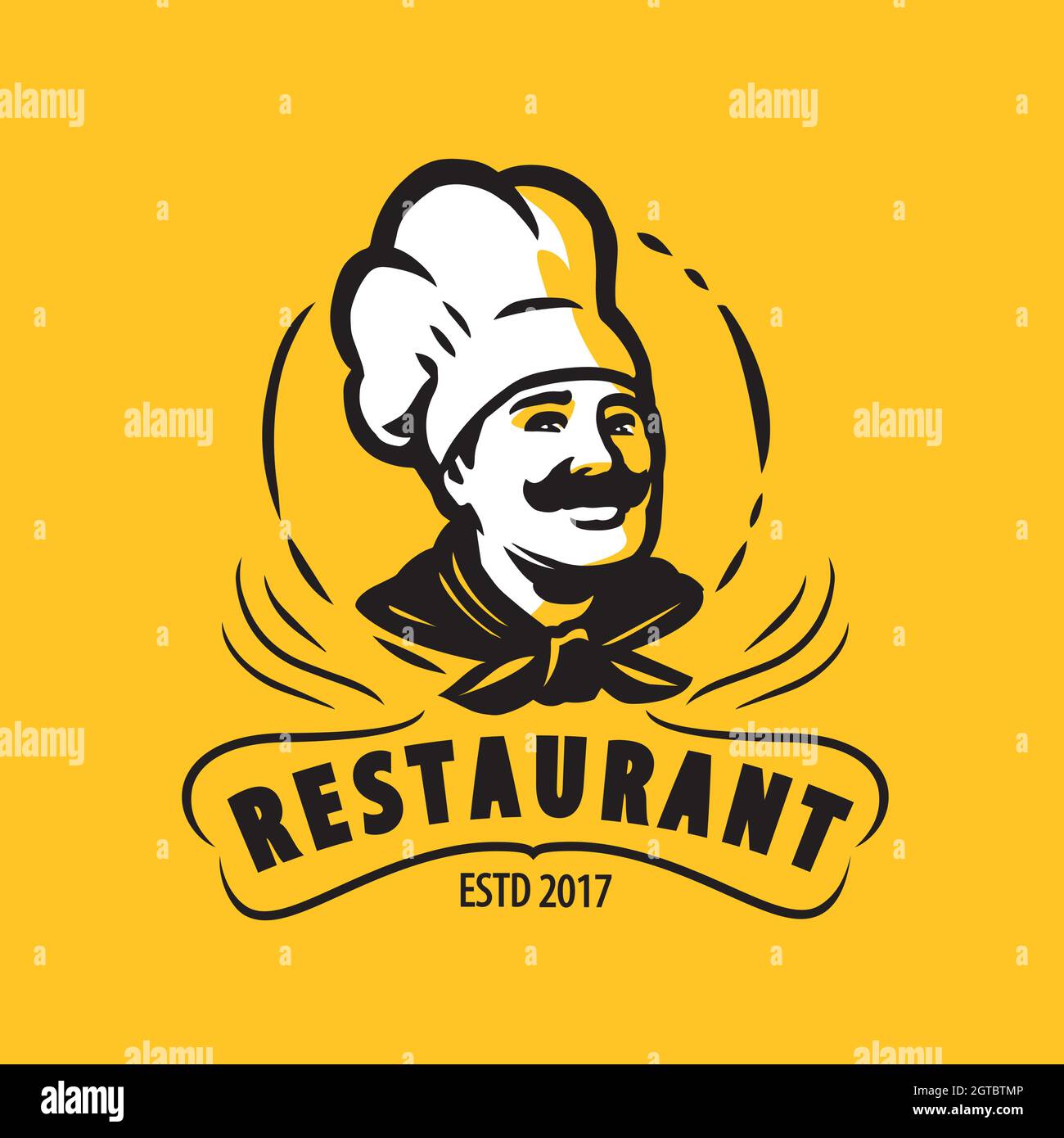 Restaurant logo. Chef man emblem. Cooking, food concept vector ...