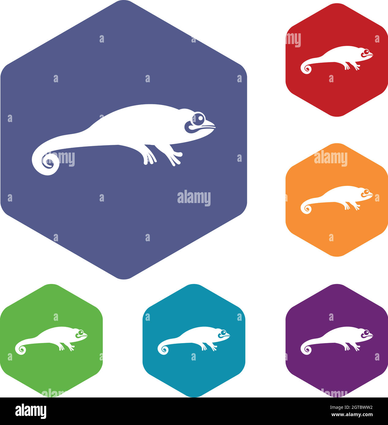 Chameleon icons set Stock Vector Image & Art - Alamy