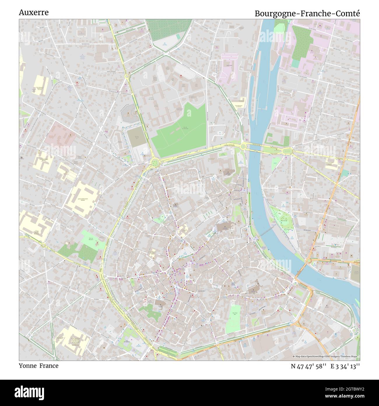 Map of auxerre hi-res stock photography and images - Alamy