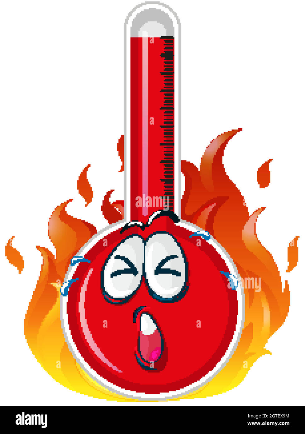Cartoon Thermometer Fire
