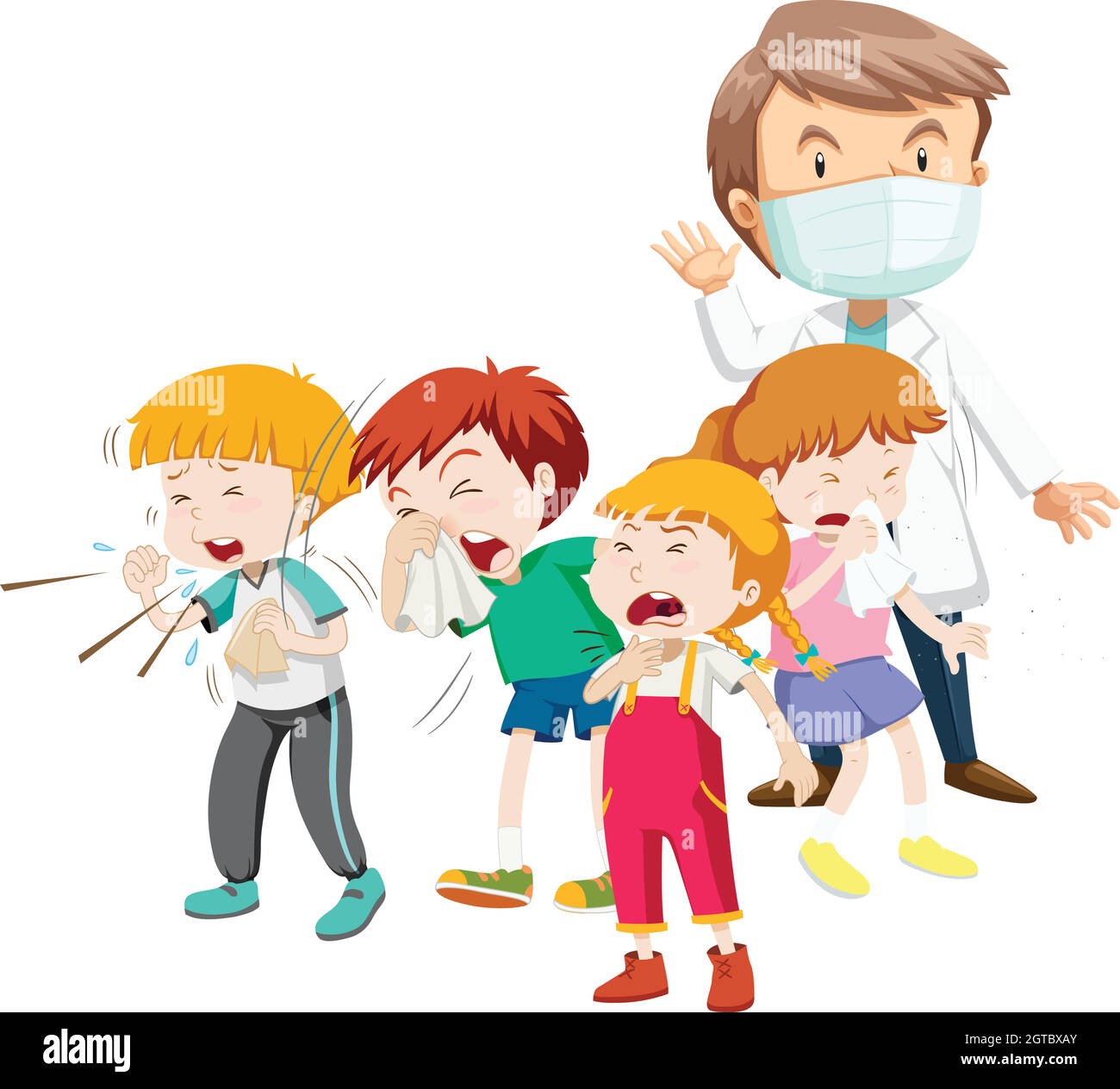 Kids being sick and doctor Stock Vector Image & Art - Alamy