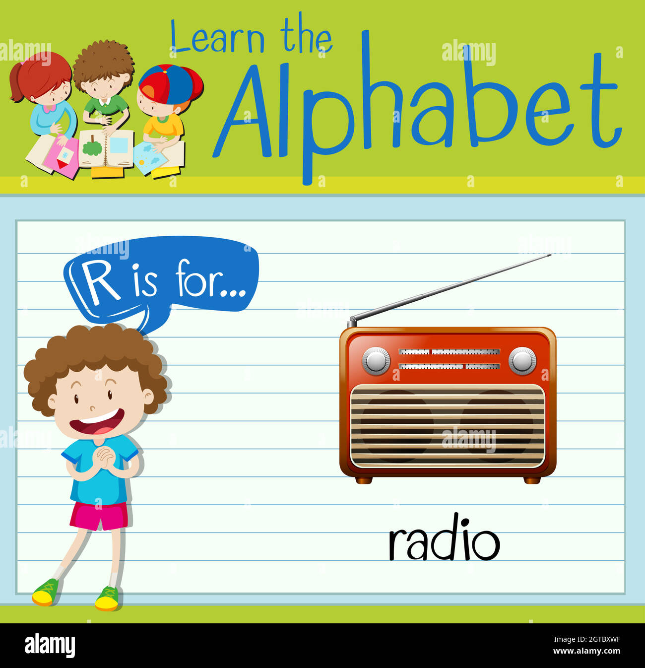 Flashcard letter R is for radio Stock Vector Image & Art - Alamy