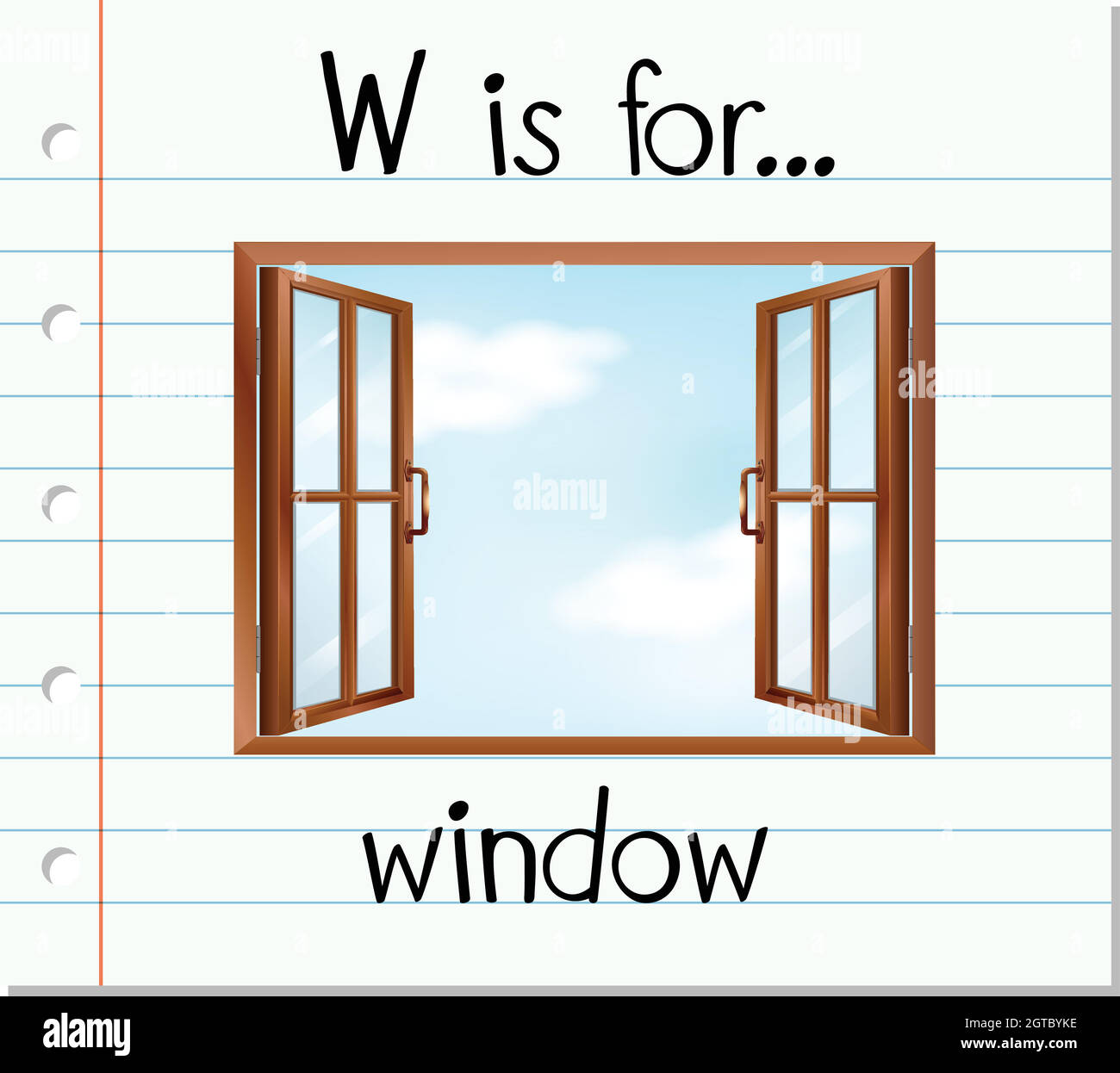 Flashcard letter W is for window Stock Vector Image & Art - Alamy