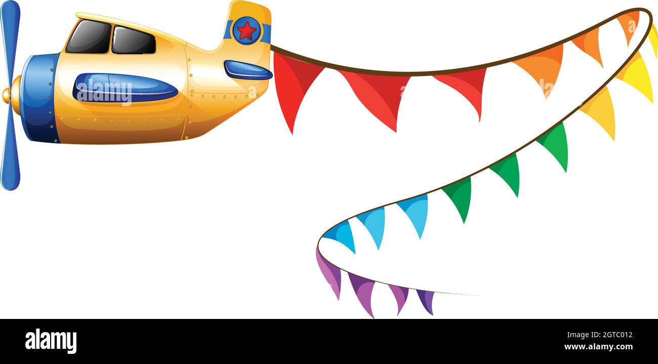 Airplane flying with colorful flags Stock Vector Image & Art - Alamy