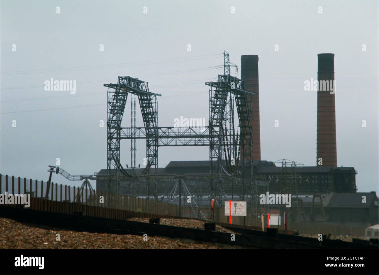 12 May 1977 - Sussex - Shoreham Power Station in the mist, 1977 Stock ...