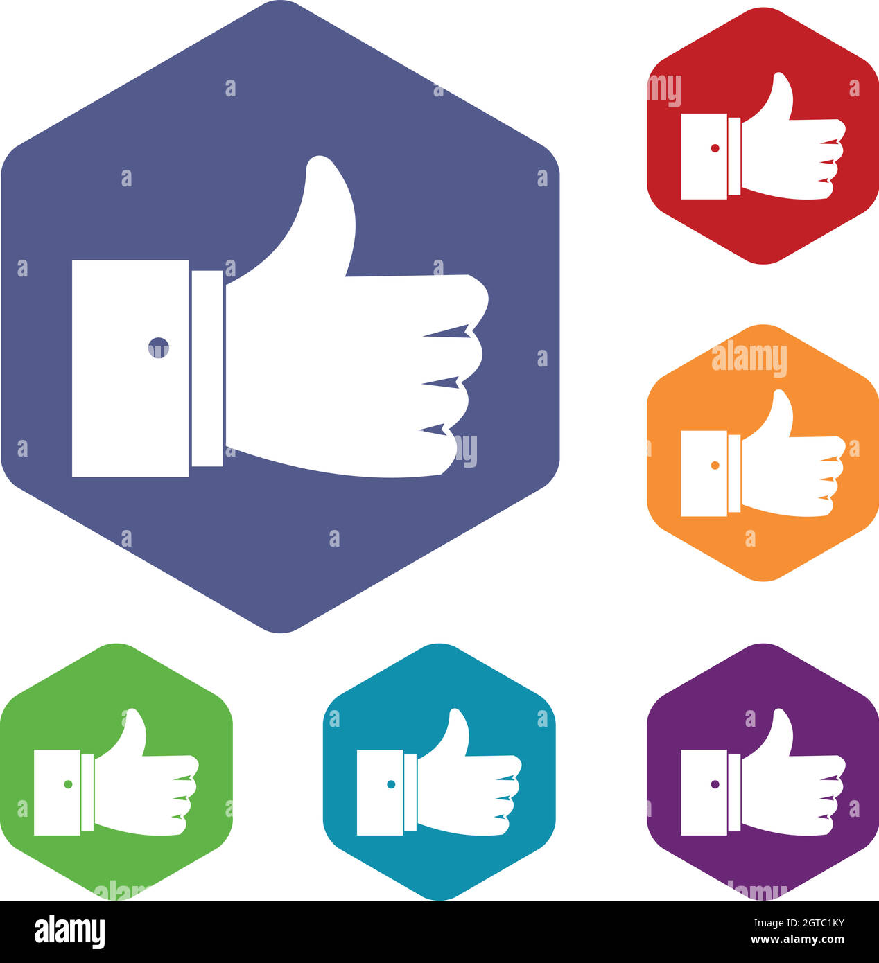 Thumb up gesture icons set Stock Vector Image & Art - Alamy