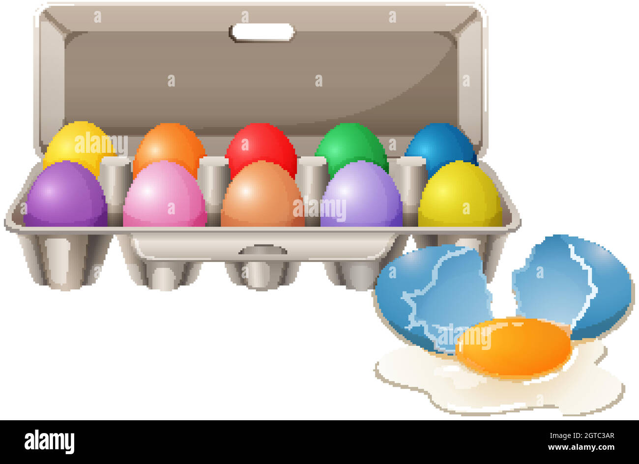 Colorful eggs in egg Stock Vector Images - Alamy