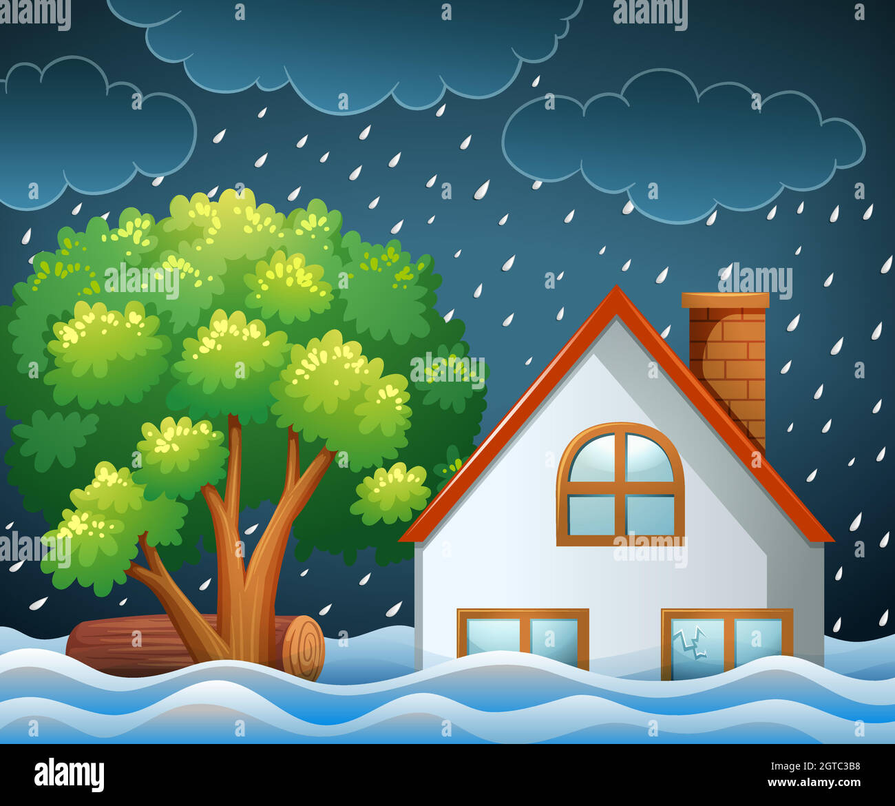 Natural disaster scene of flooding Stock Vector Image & Art - Alamy