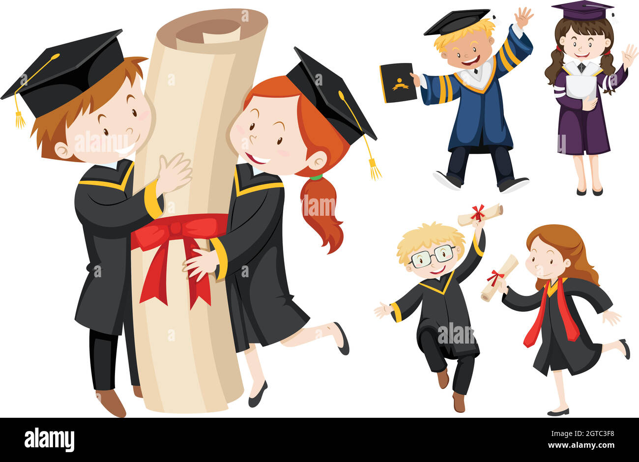 People in graduation gown Stock Vector Image & Art - Alamy