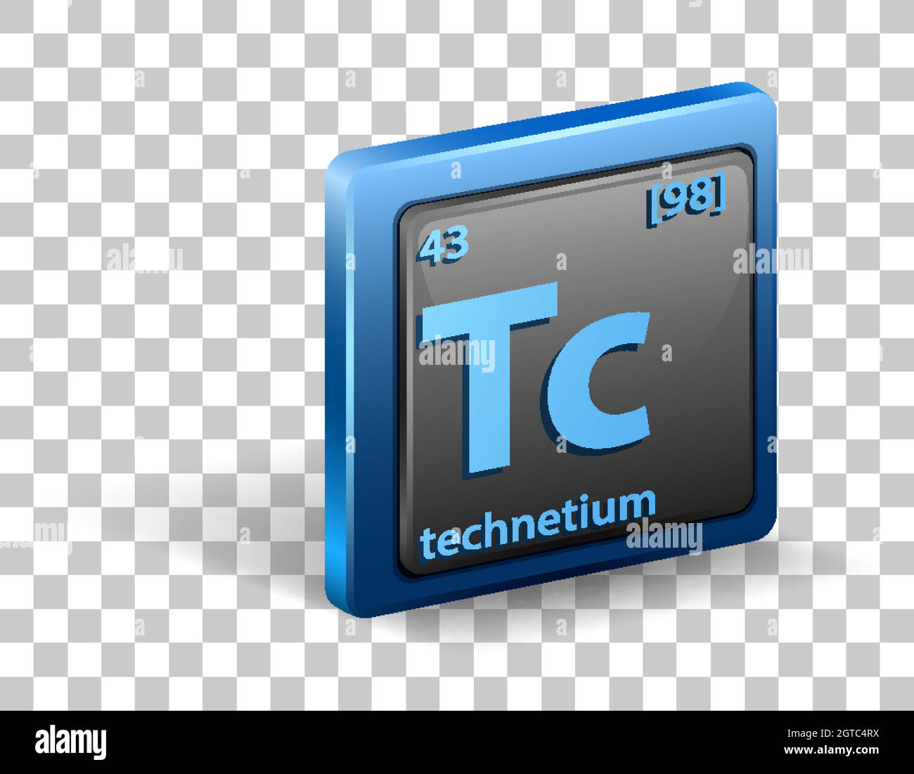 Technetium chemical element. Chemical symbol with atomic number and ...